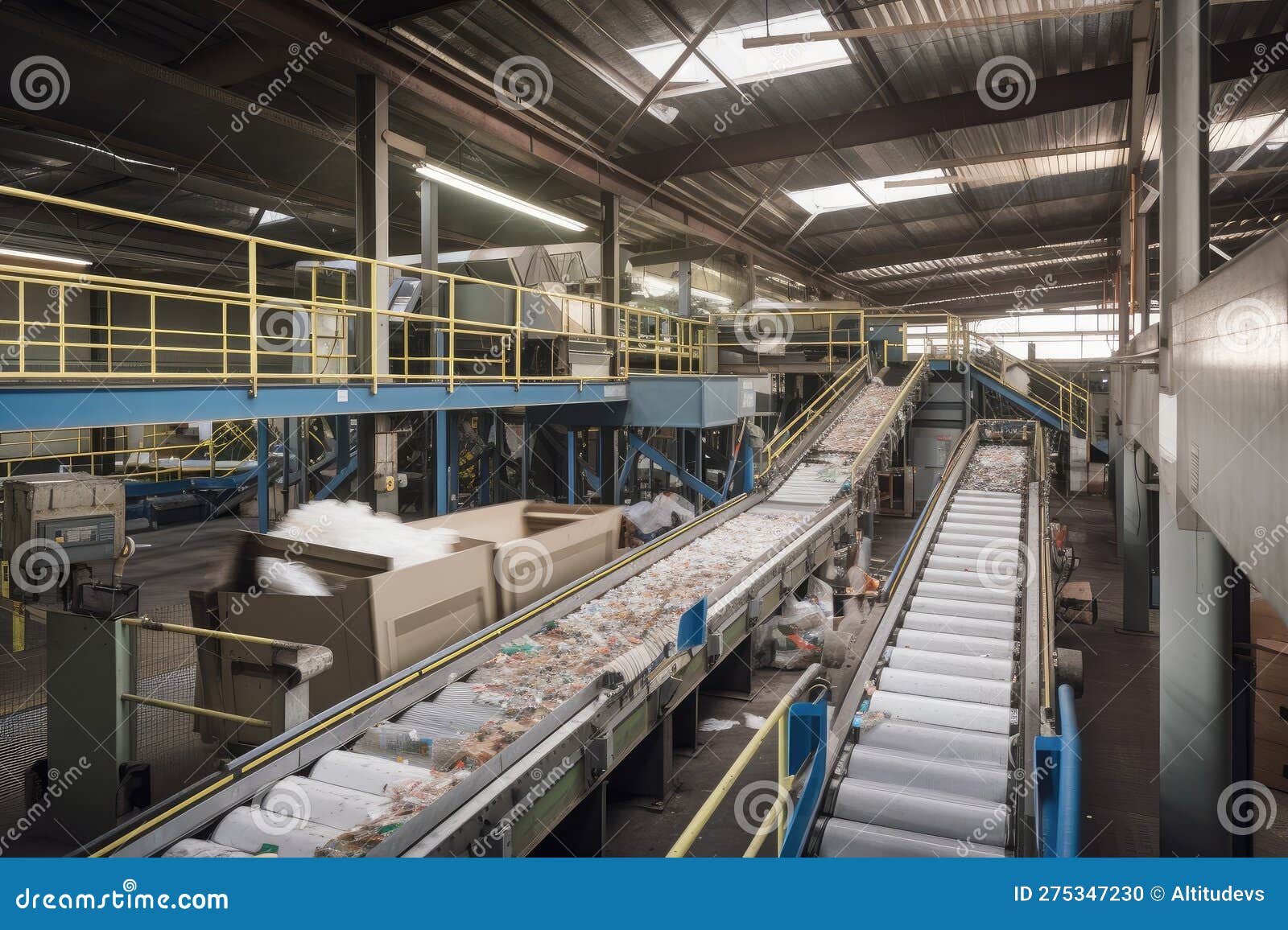 A Modern Factory, Where Different Types of Recyclables are Sorted and ...