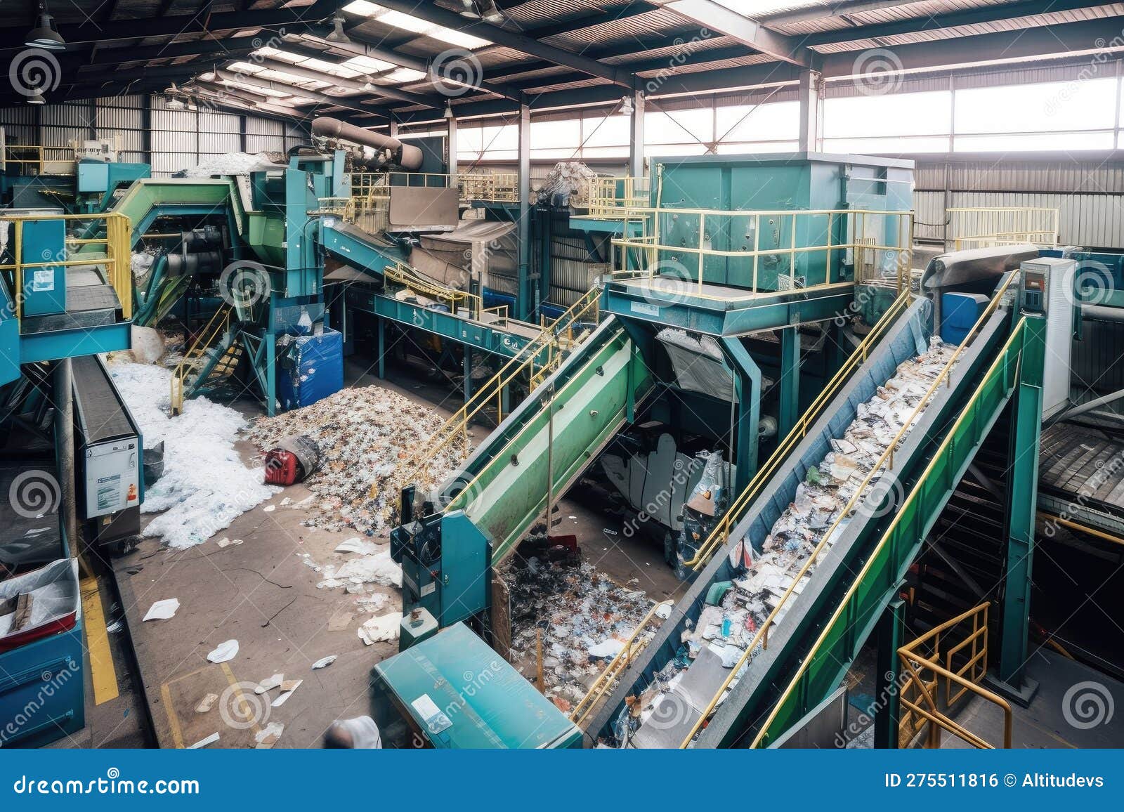 A Modern Factory, Where Different Types of Recyclables are Sorted and ...