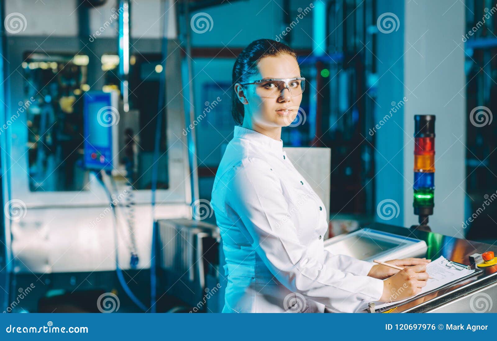 Modern factory worker stock photo. Image of food, nano - 120697976
