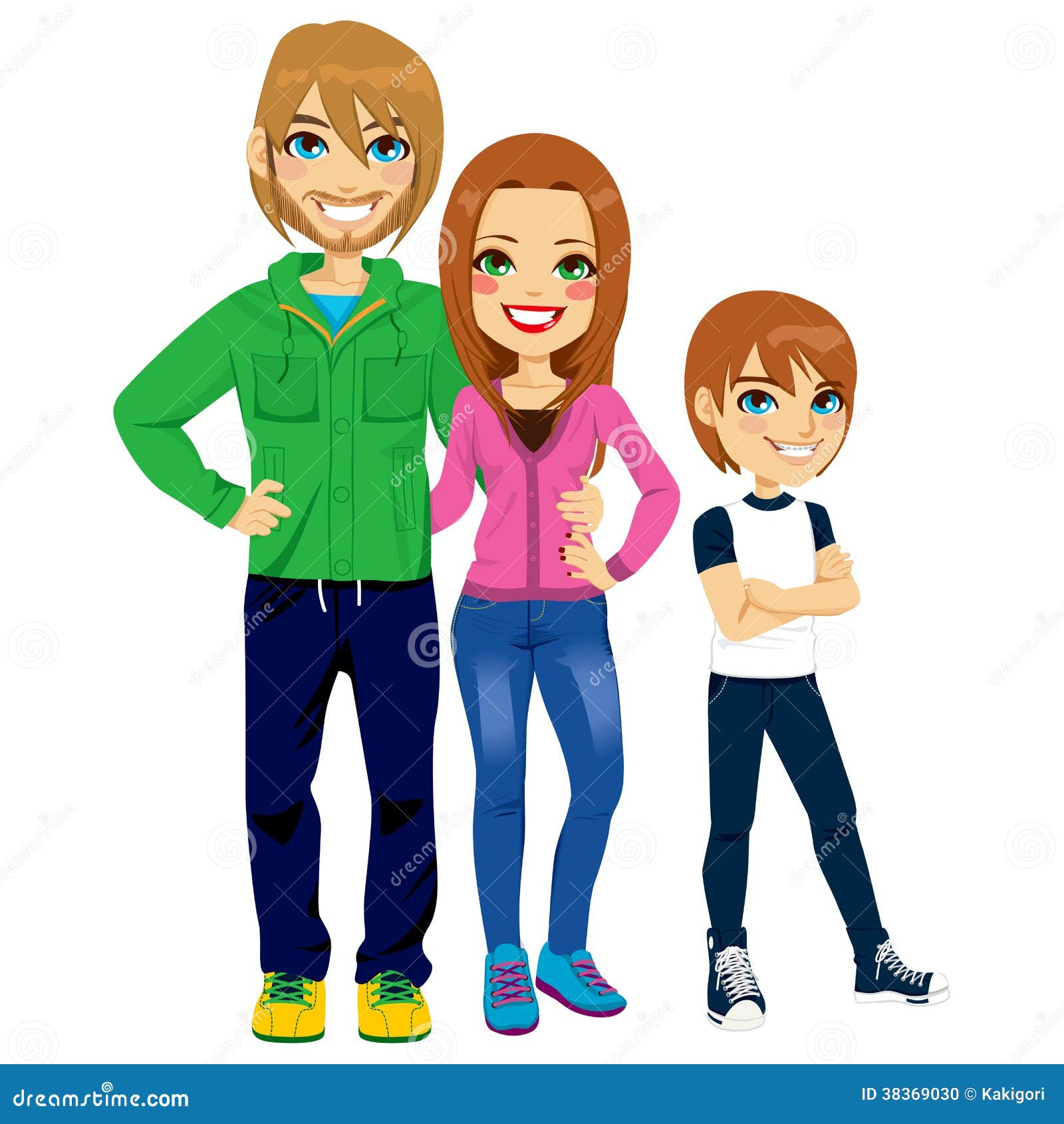 Modern Family Portrait stock vector. Illustration of couple - 38369030