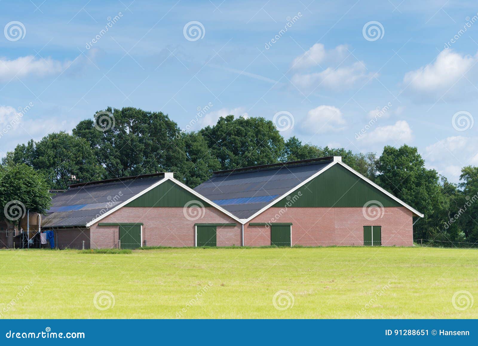 Modern farm building stock image. Image of brick, nature - 91288651