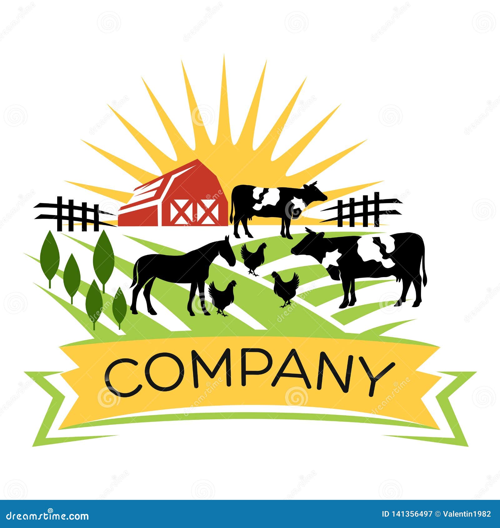 Modern Farm Logo. Vector Illustration. Stock Vector - Illustration of ...
