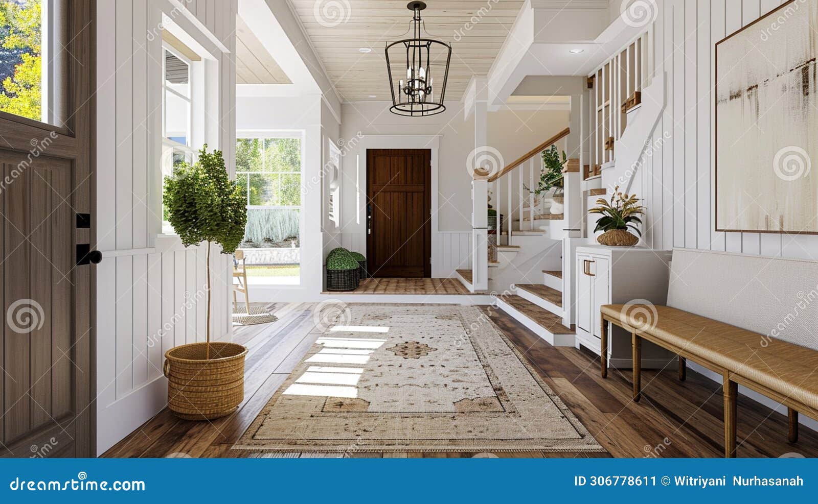 Farmhouse Entryway Mirror, A Simple Arched Mirror Rests Against A White ...