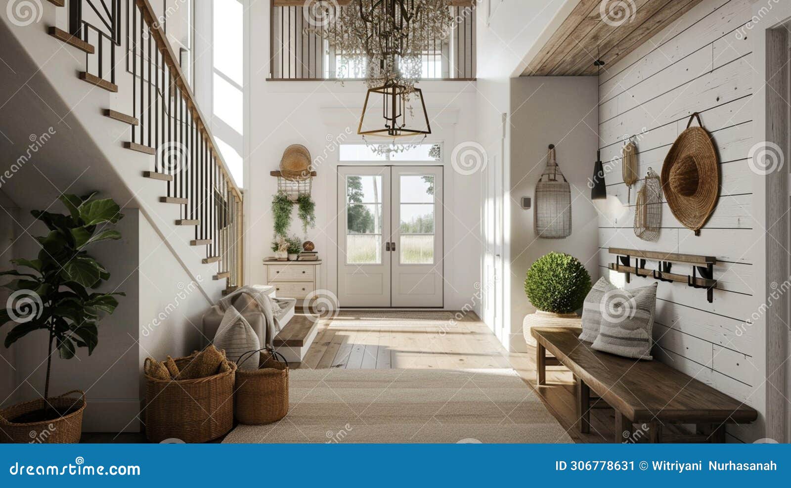 Modern Farmhouse Entryway, Farmhouse Interior Architecture Generative ...