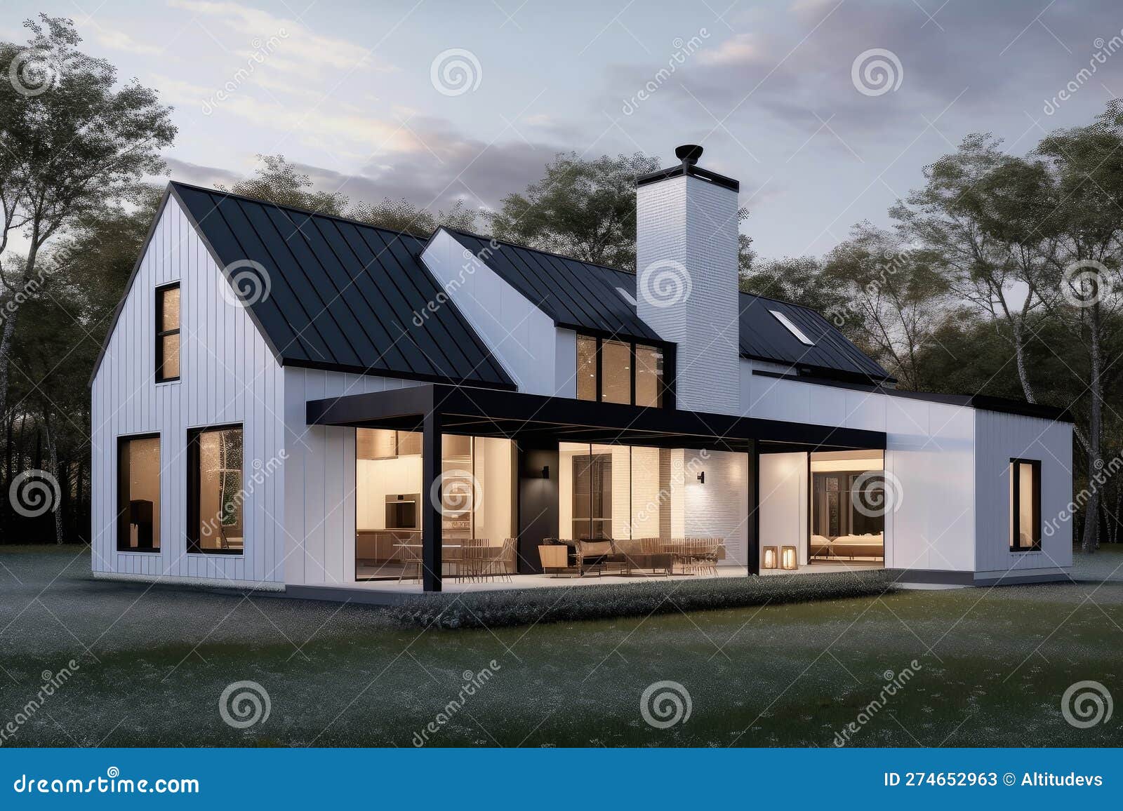 Modern Farmhouse with Unique Exterior, Featuring Sleek and Minimalist ...