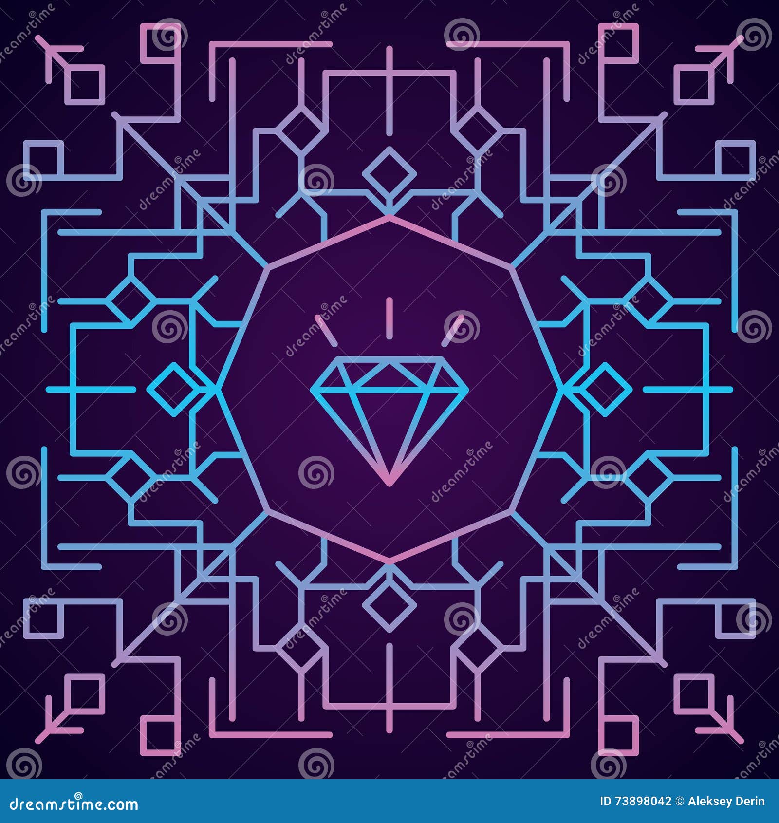 Modern Fashion Background With Linear Diamonds. Vector Illustration ...