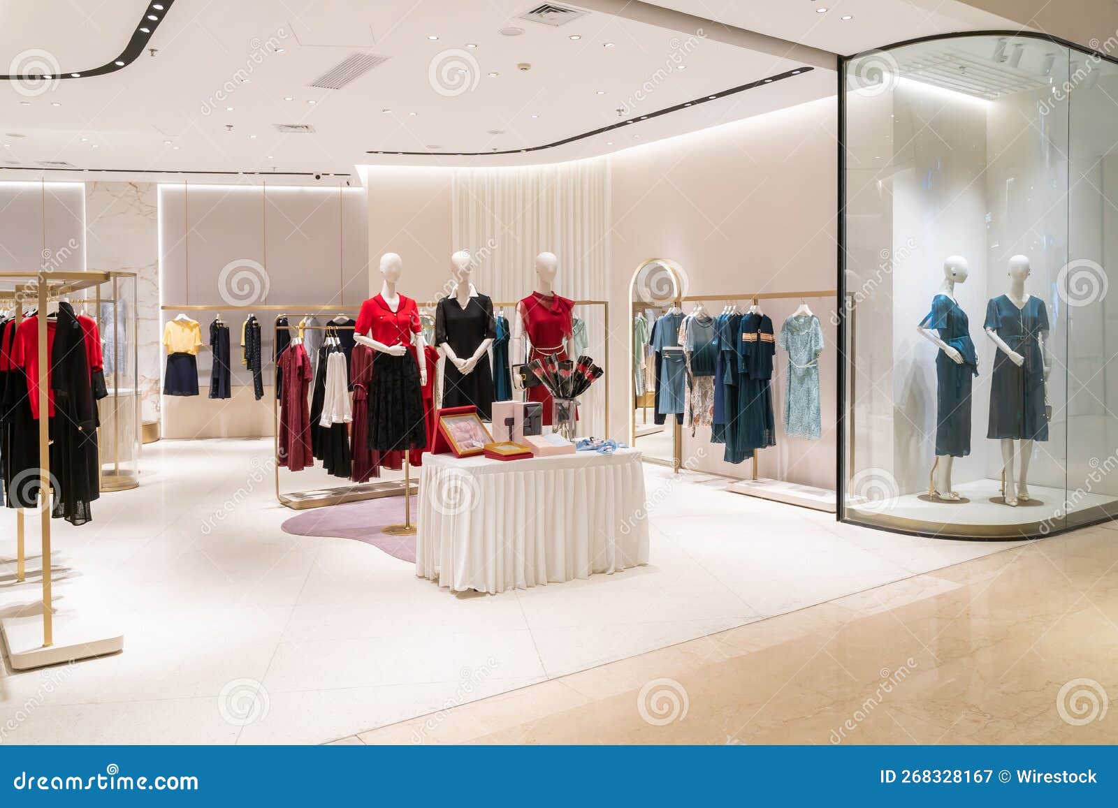 Modern Fashion Store Front in Downtown Shopping Mall Stock Image ...