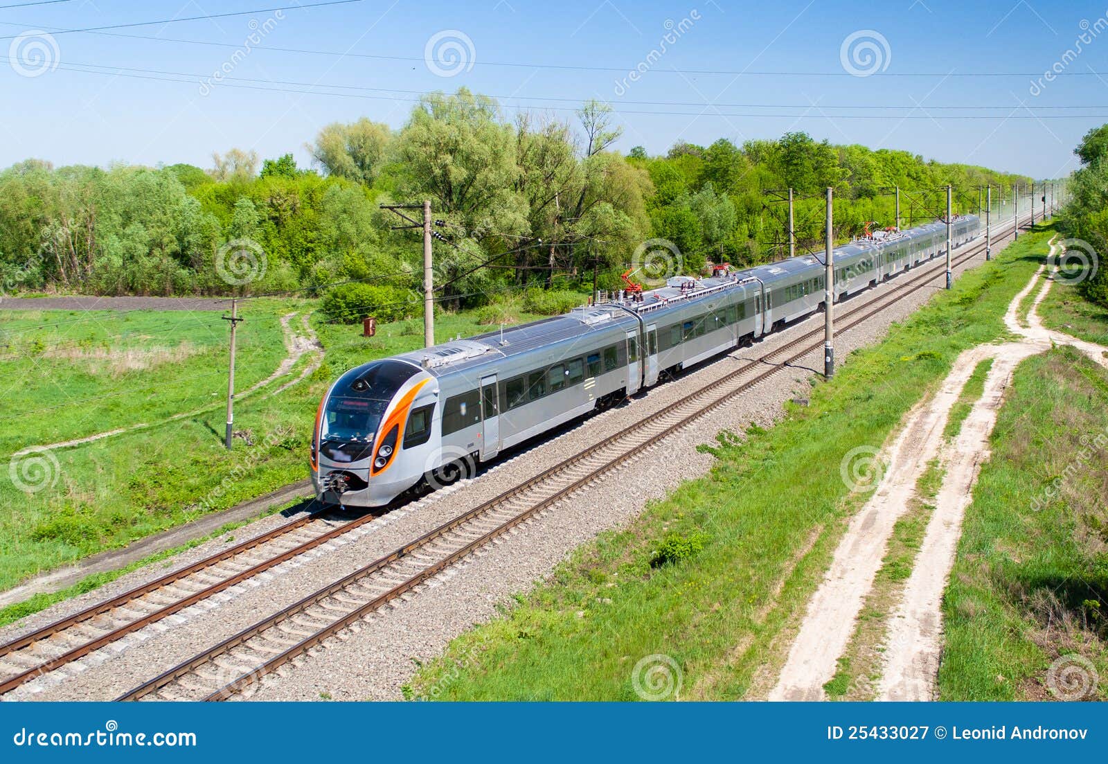Fast Passenger Train On The Trans-Siberian Railway Stock Photography ...