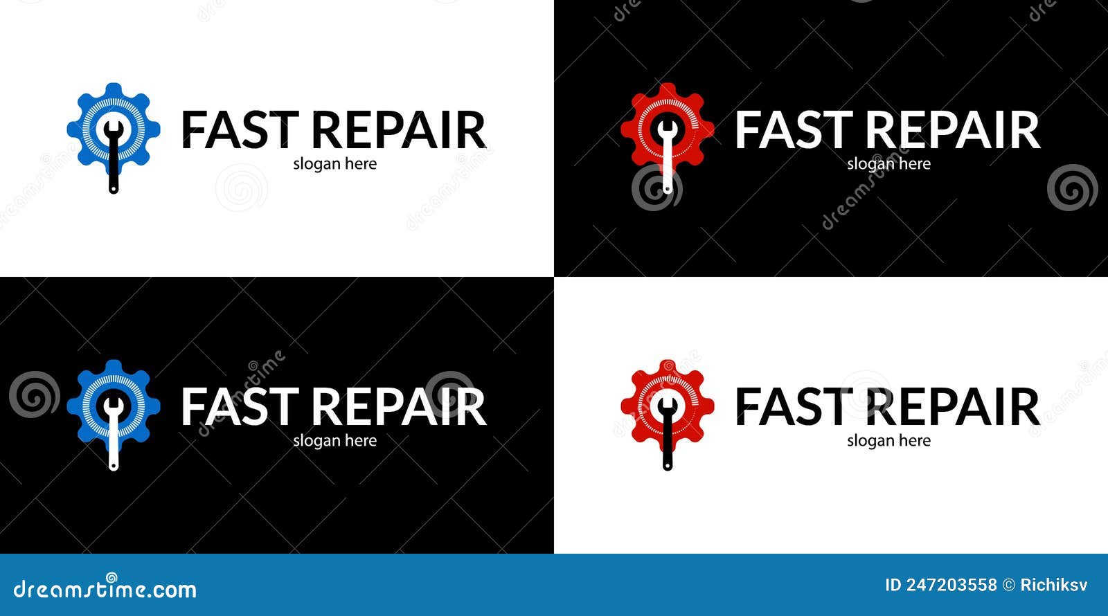 Modern fast repair logo stock vector. Illustration of emblem - 247203558