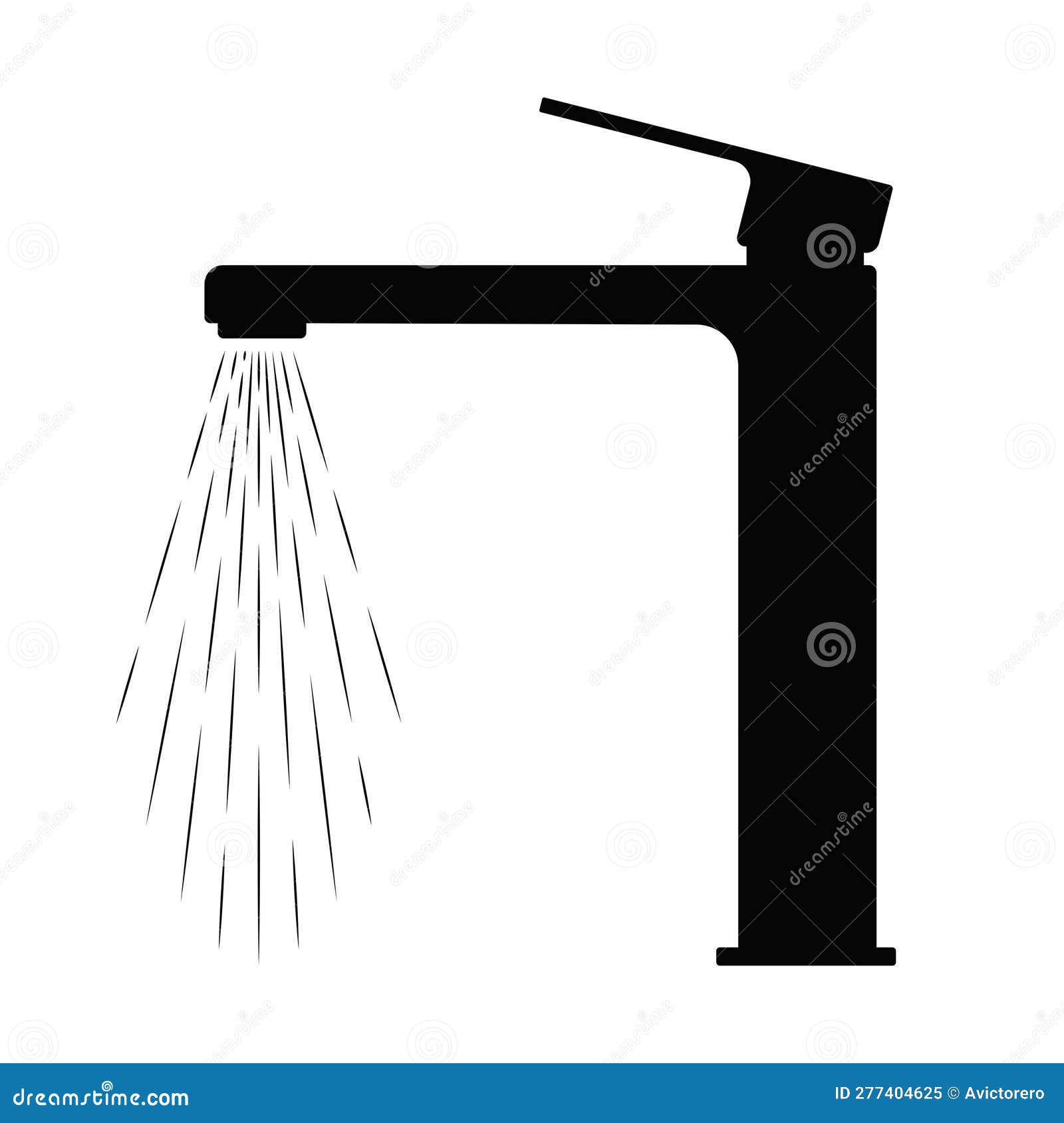 Modern Faucet with Handle Open Icon Symbol Stock Vector - Illustration ...