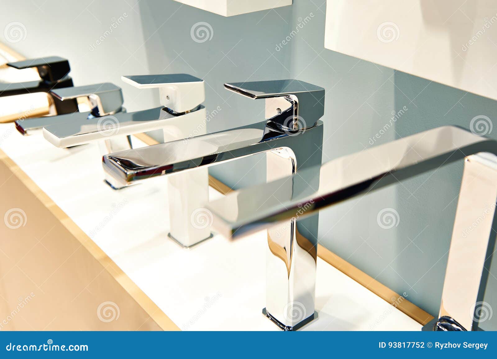 Modern Faucets for Washbasin and Sink Stock Photo - Image of chrome ...