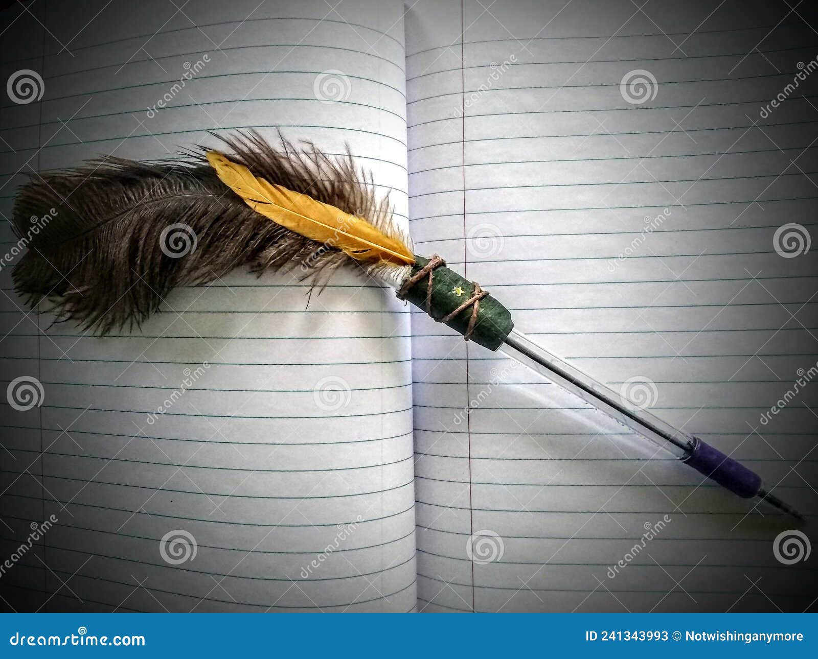 Modern Feather Pen NoteBook Stock Image - Image of notepad, writers ...
