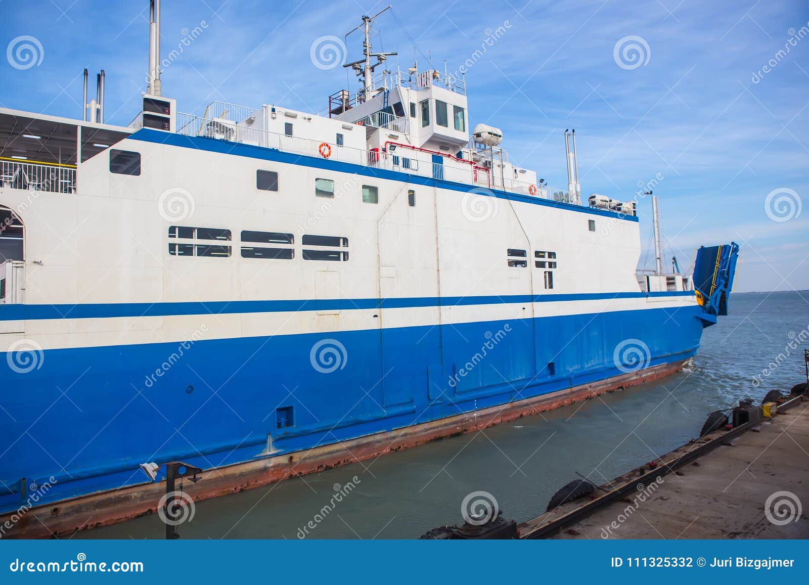 Modern Ferry on the Dock. Side View. Stock Photo - Image of travel ...