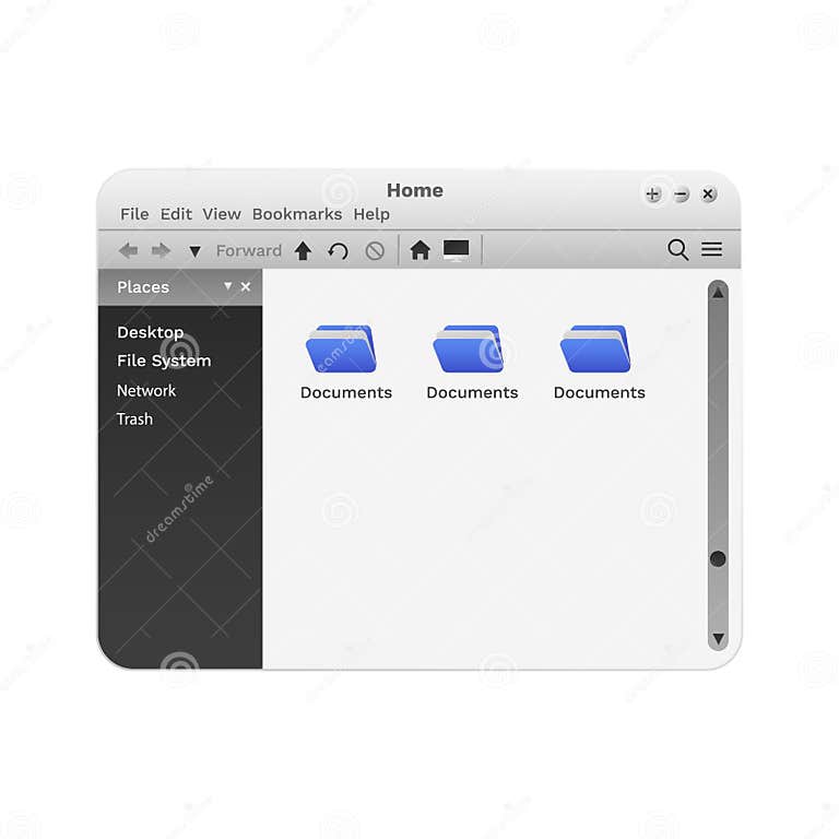 Modern File Manager Window with Blue Folders. My Computer Page on ...
