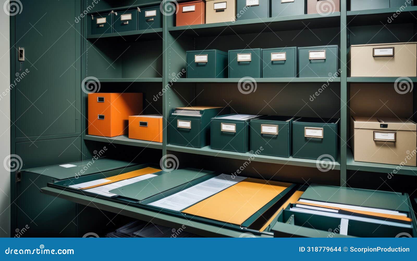 Modern Filing System in Office Stock Photo - Image of modern, organized ...