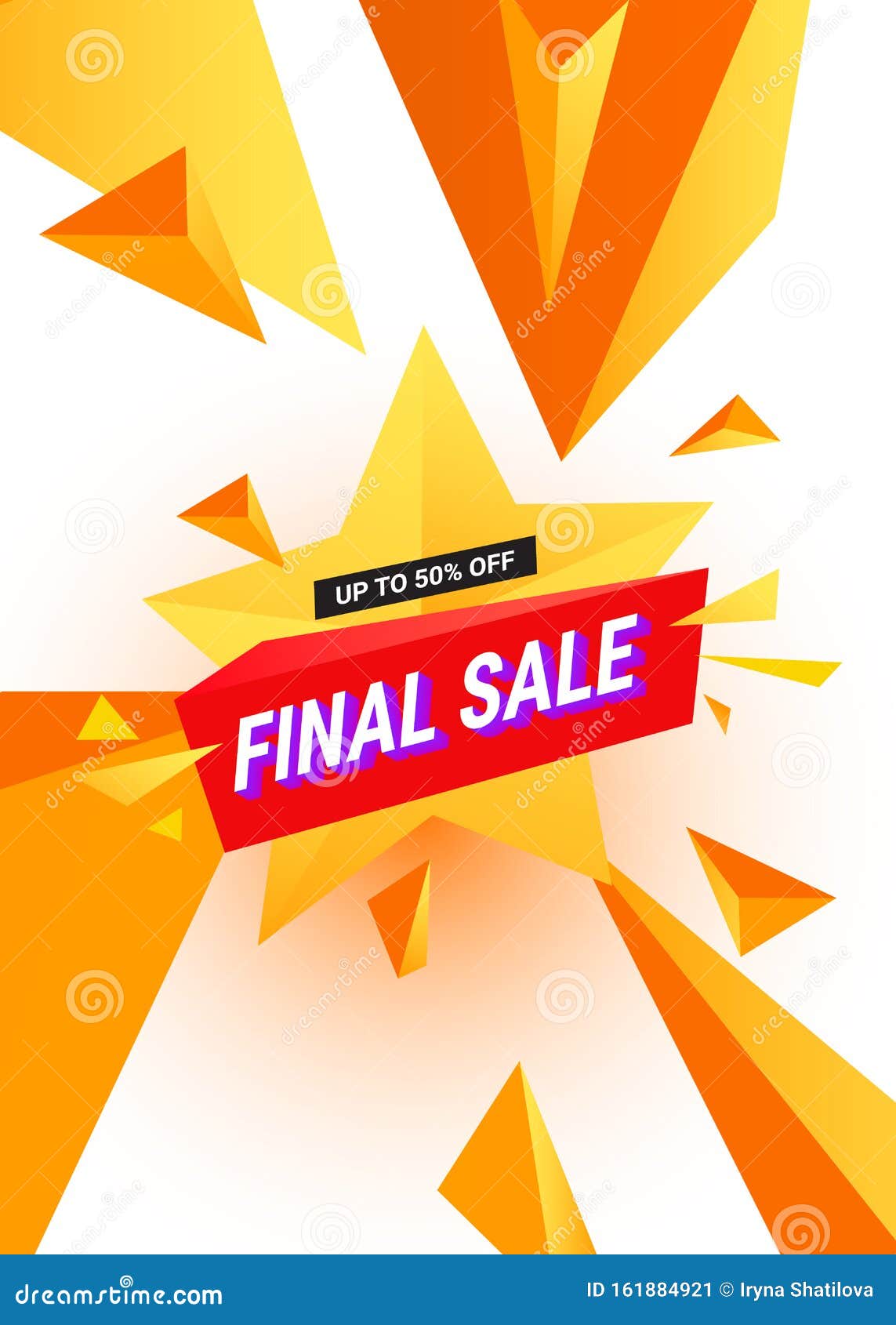Modern Final Sale Banner with Multicolored Polygonal Triangular ...