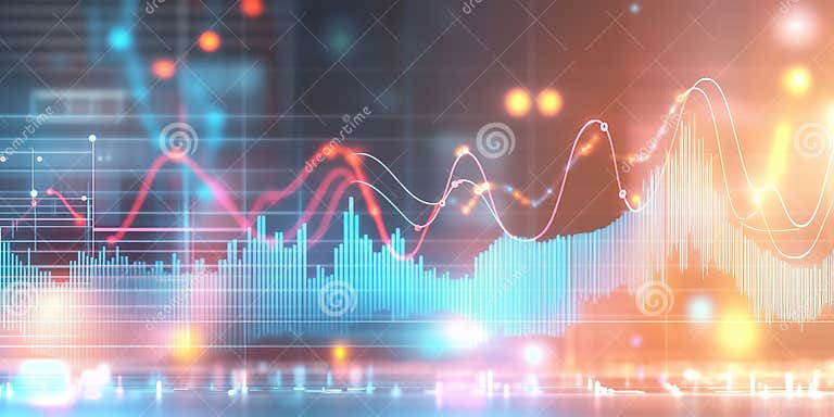 Modern Financial Data Visualization,Abstract Financial Technology Graph ...