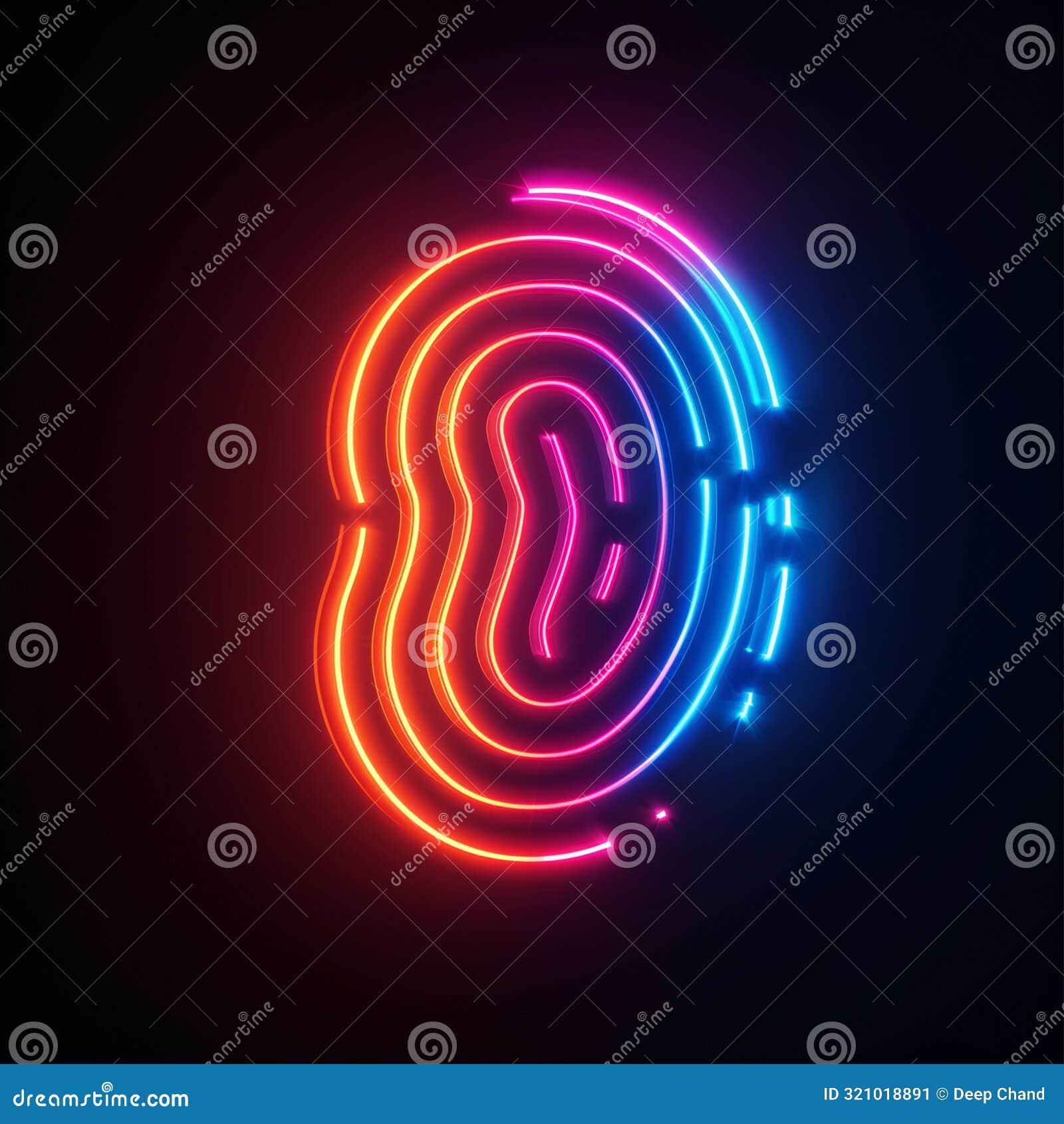 Modern Fingerprint Scan With Charts, Futuristic Tech Ui Concept On Blue ...