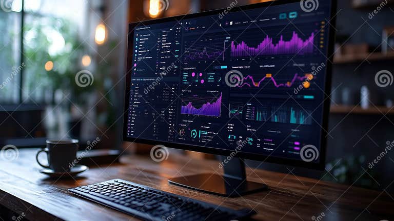 Modern Fintech Platform Interface Displaying Real-time Financial Data and Analytics at a ...