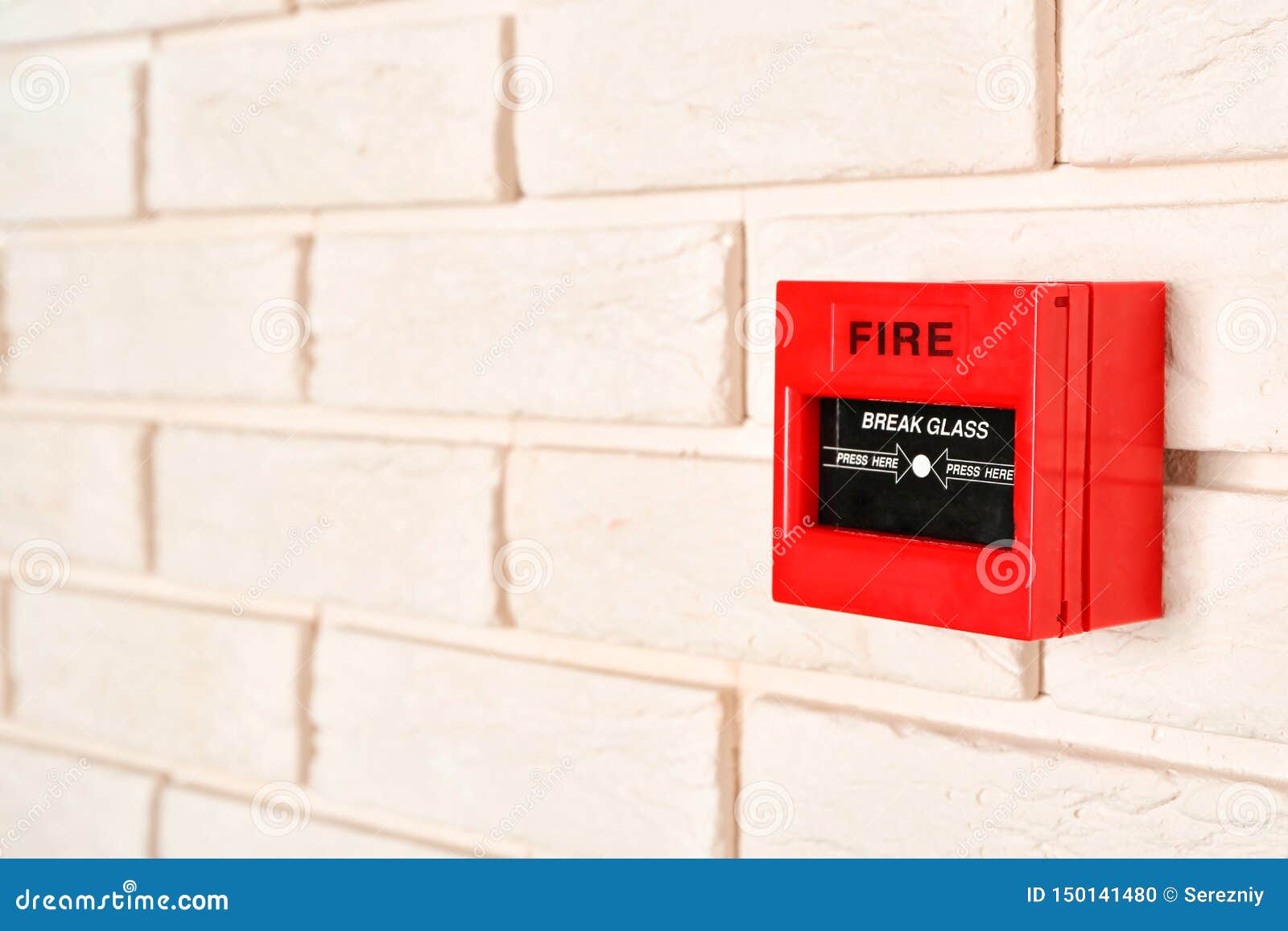 Modern Fire Call Point on Brick Wall Indoors Stock Photo - Image of ...