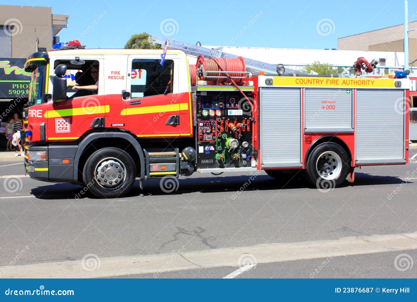 Modern fire engine editorial photography. Image of services - 23876687