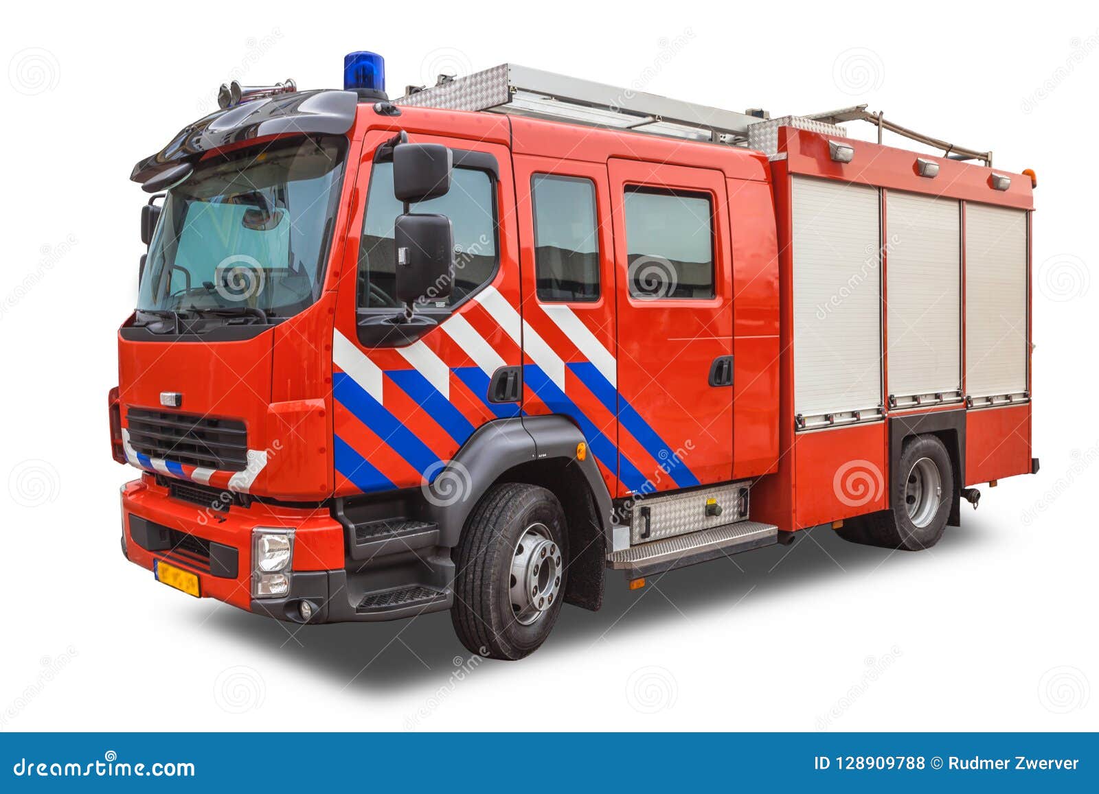 Modern Fire Engine Isolated on White Background Stock Photo - Image of ...