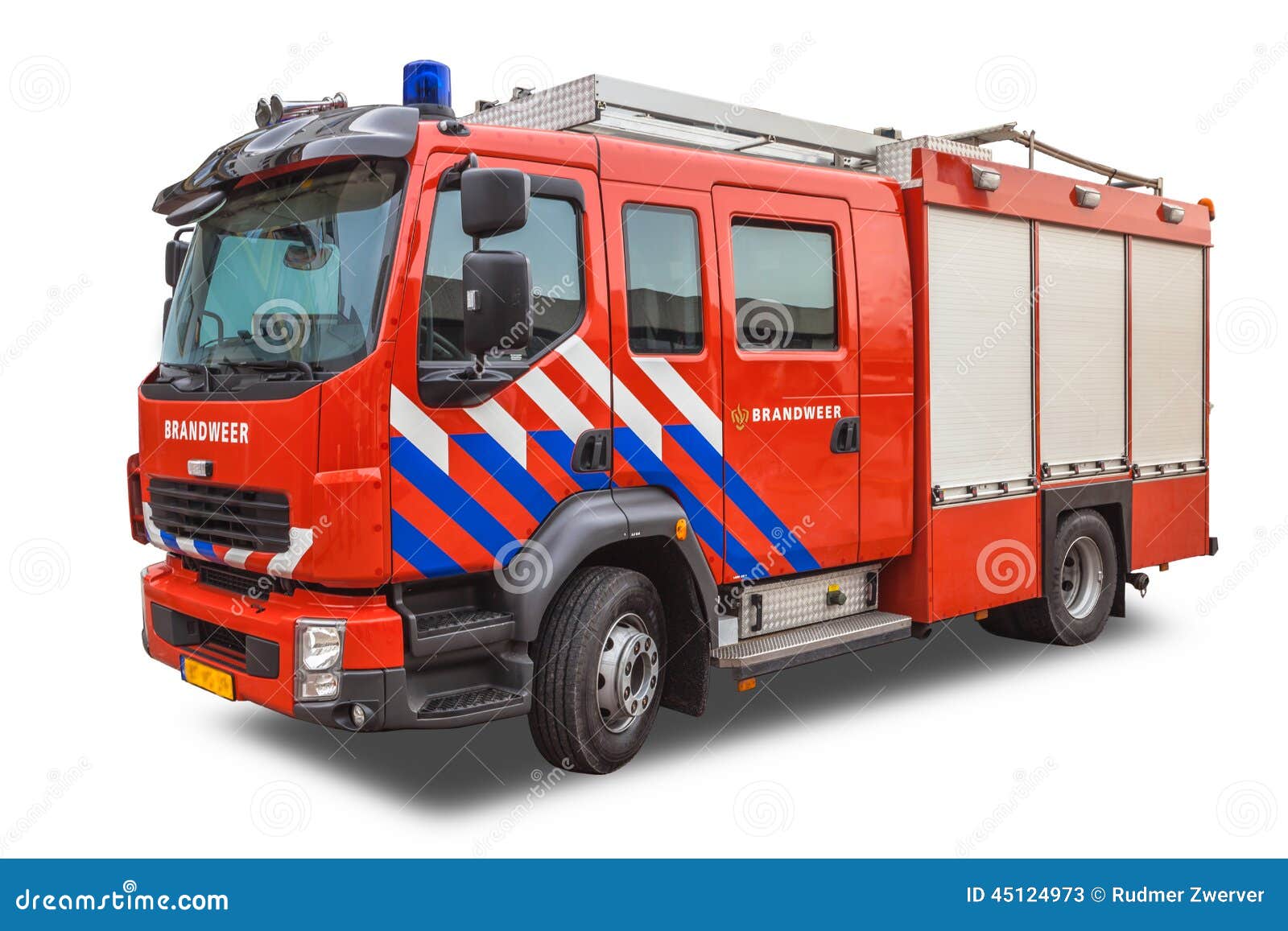 Modern Fire Engine Isolated on White Background Stock Image - Image of ...