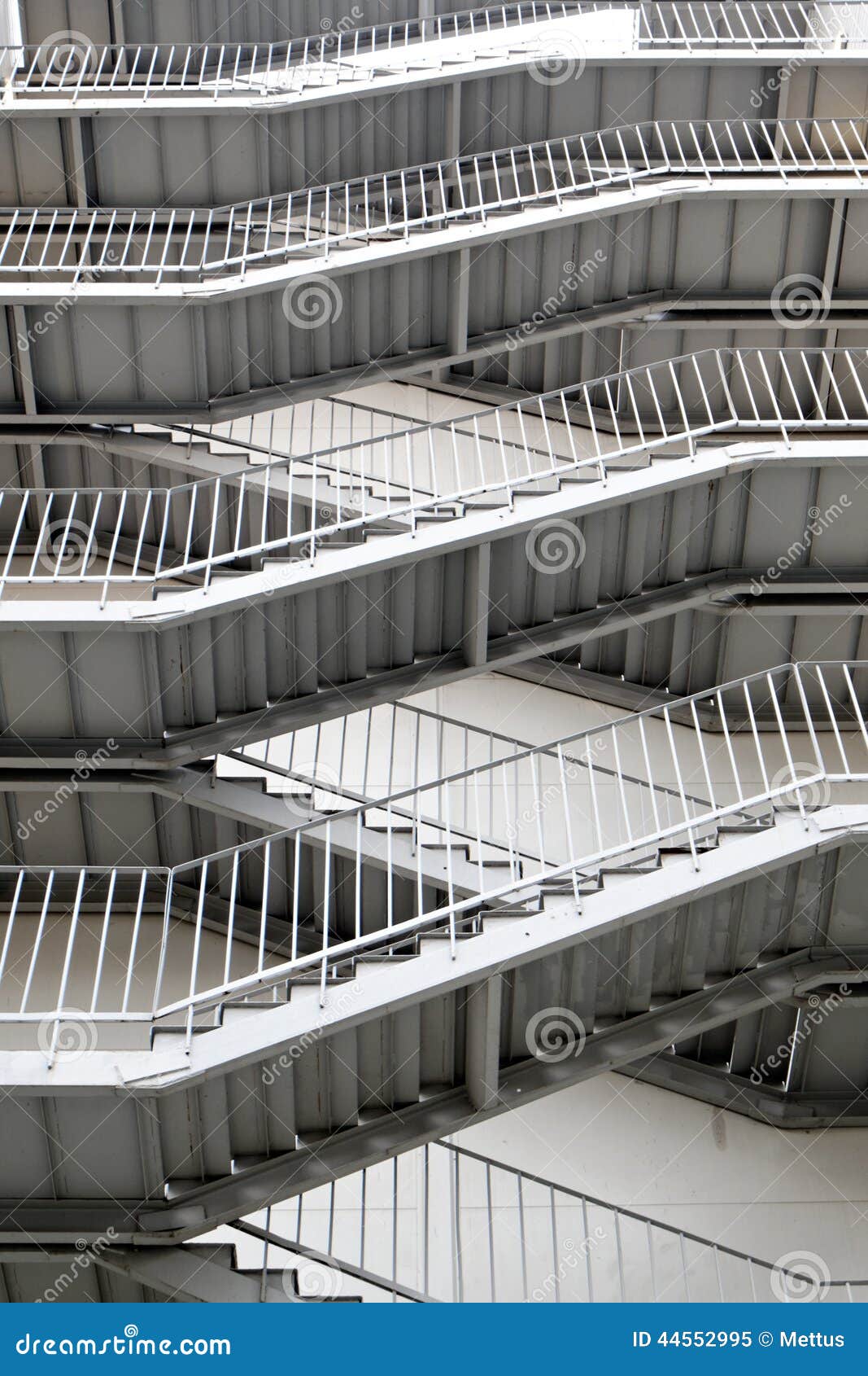Modern Fire Escape Ladder of Gray Color Stock Image - Image of black ...