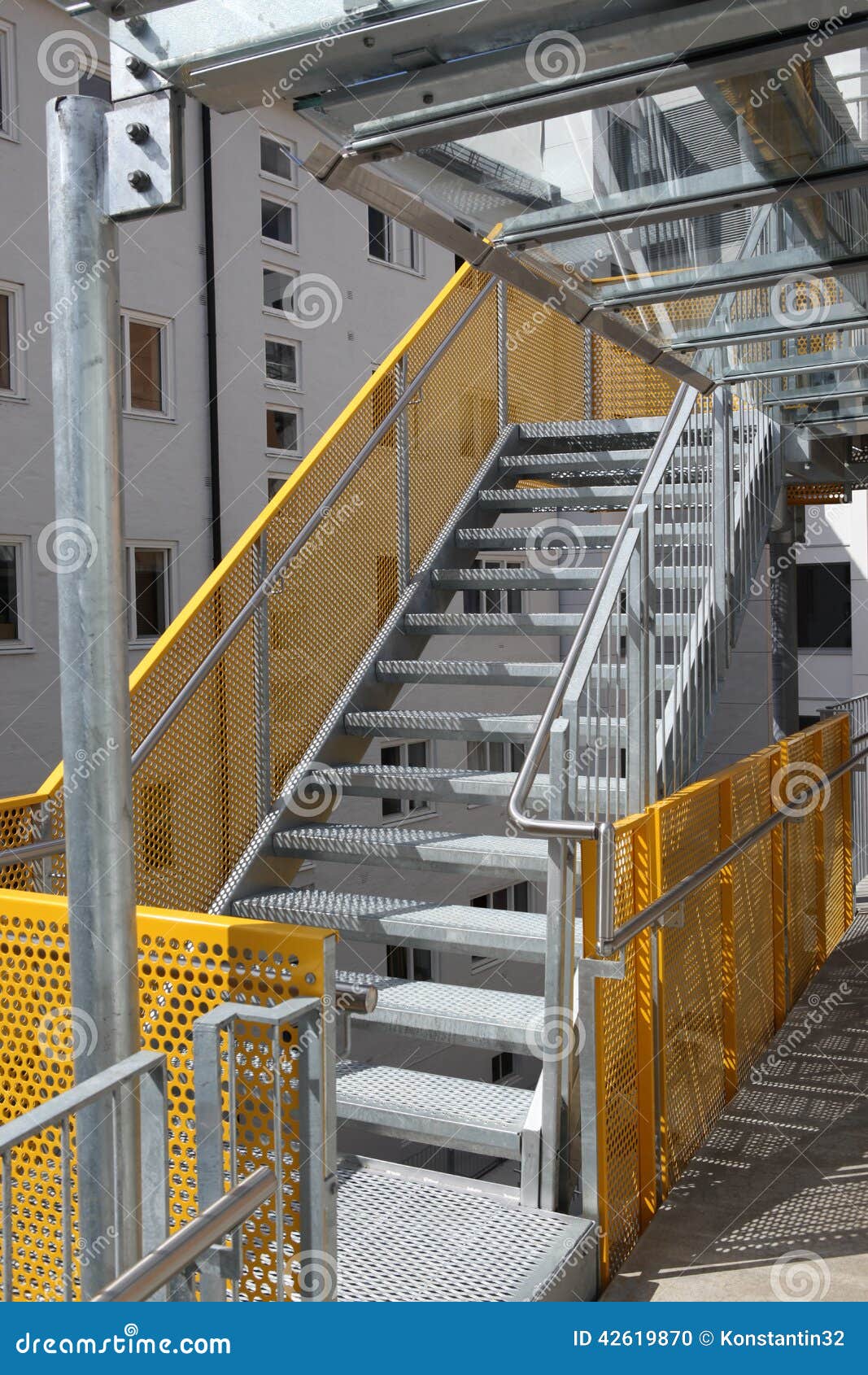 Modern fire escape stock photo. Image of factory, climb - 42619870