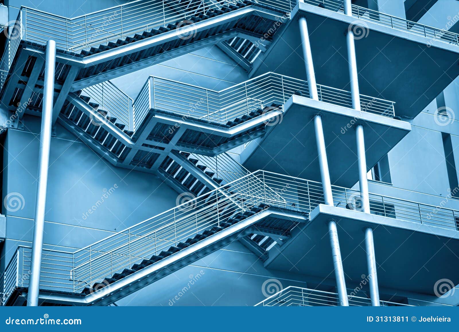 Modern Fire Escape stock image. Image of railing, framework - 31313811