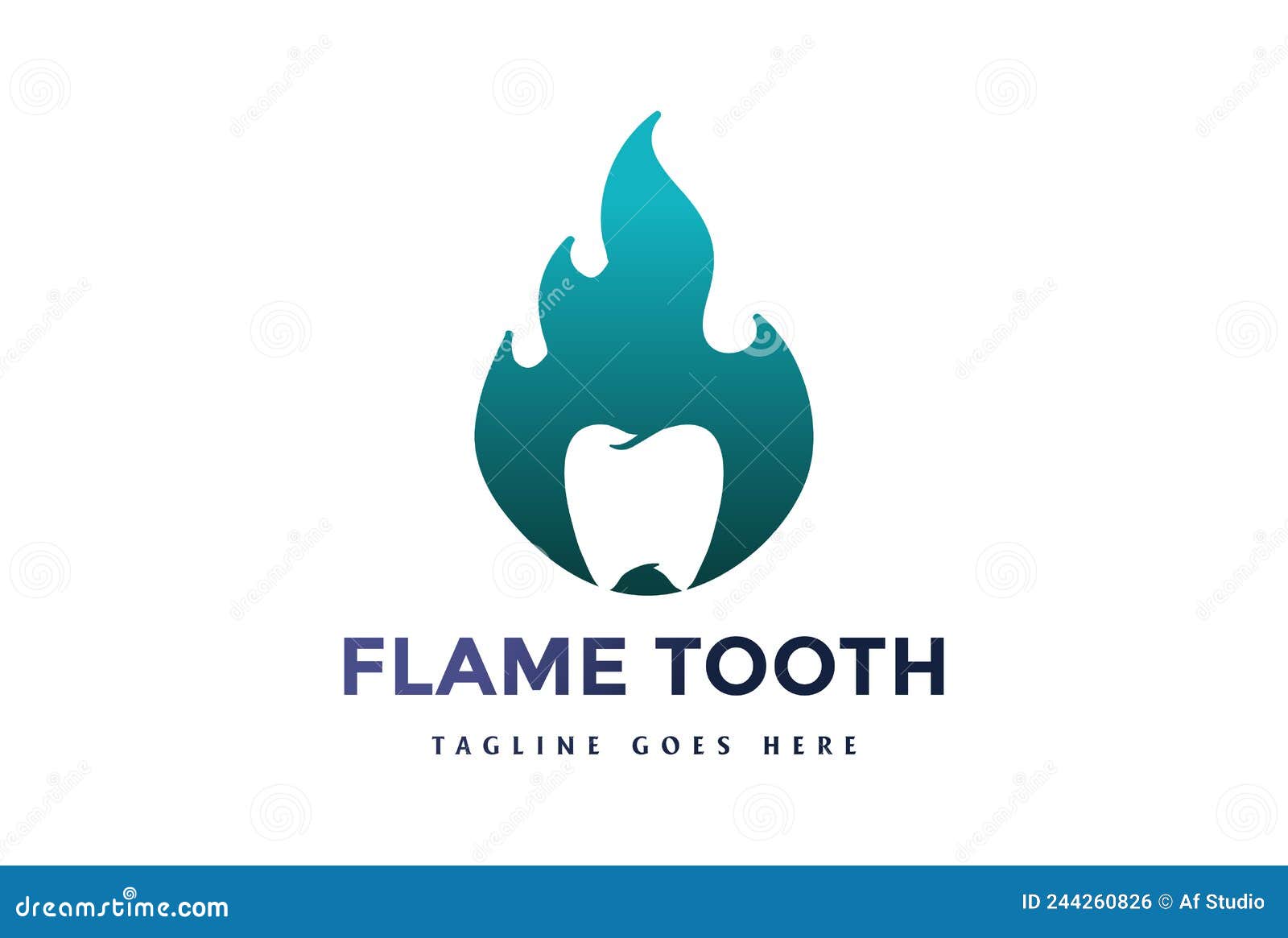 Modern Fire Flame Tooth for Dental or Dentist Logo Design Vector Stock ...