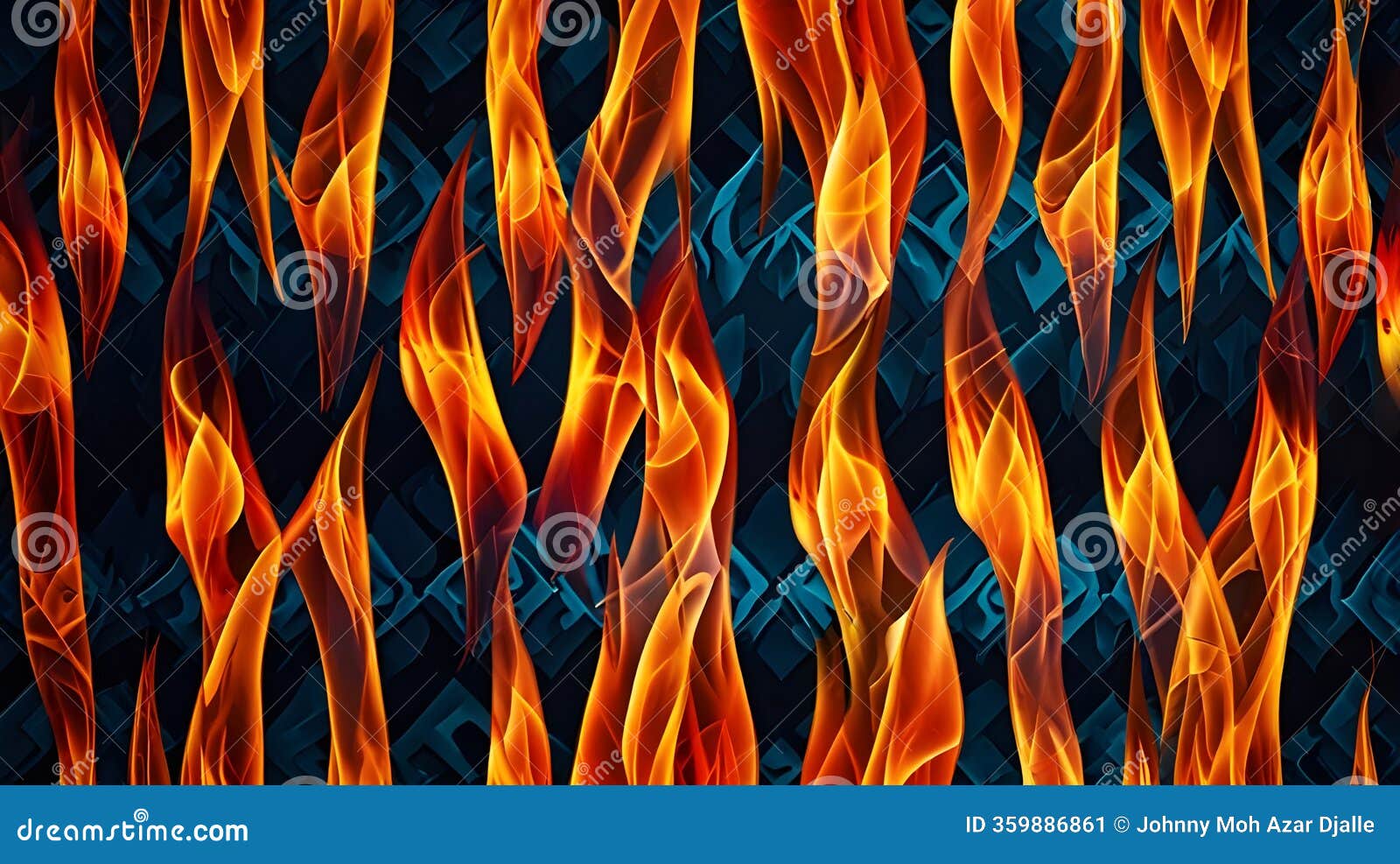 A Modern Fire-inspired Pattern with Geometric Flame Shapes and Glowing ...