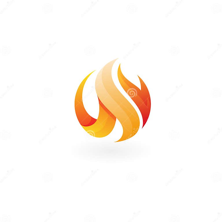 Modern Fire Logo with Circle Design Combination, Flame Stock Vector ...