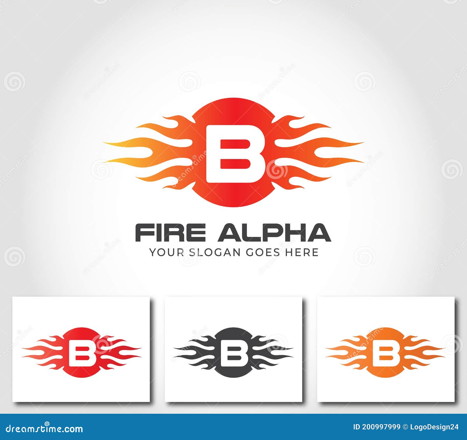 B Alphabet Fire Logo Design Concept Stock Vector - Illustration of ...