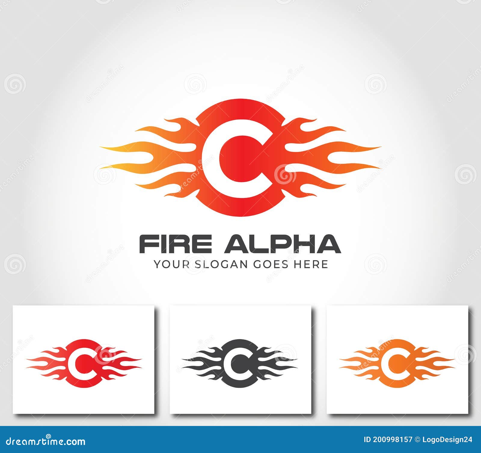 C Alphabet Fire Logo Design Concept Stock Vector - Illustration of ...