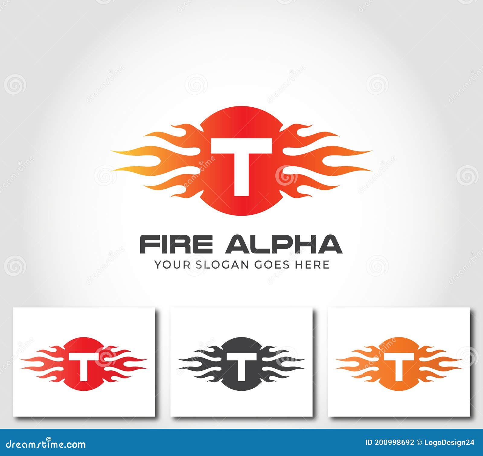 T Alphabet Fire Logo Design Concept Stock Vector - Illustration of ...