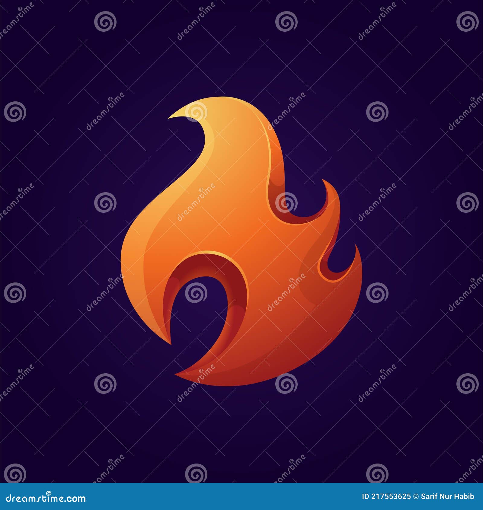Modern Fire Logo Design Template Cartoon Vector | CartoonDealer.com ...