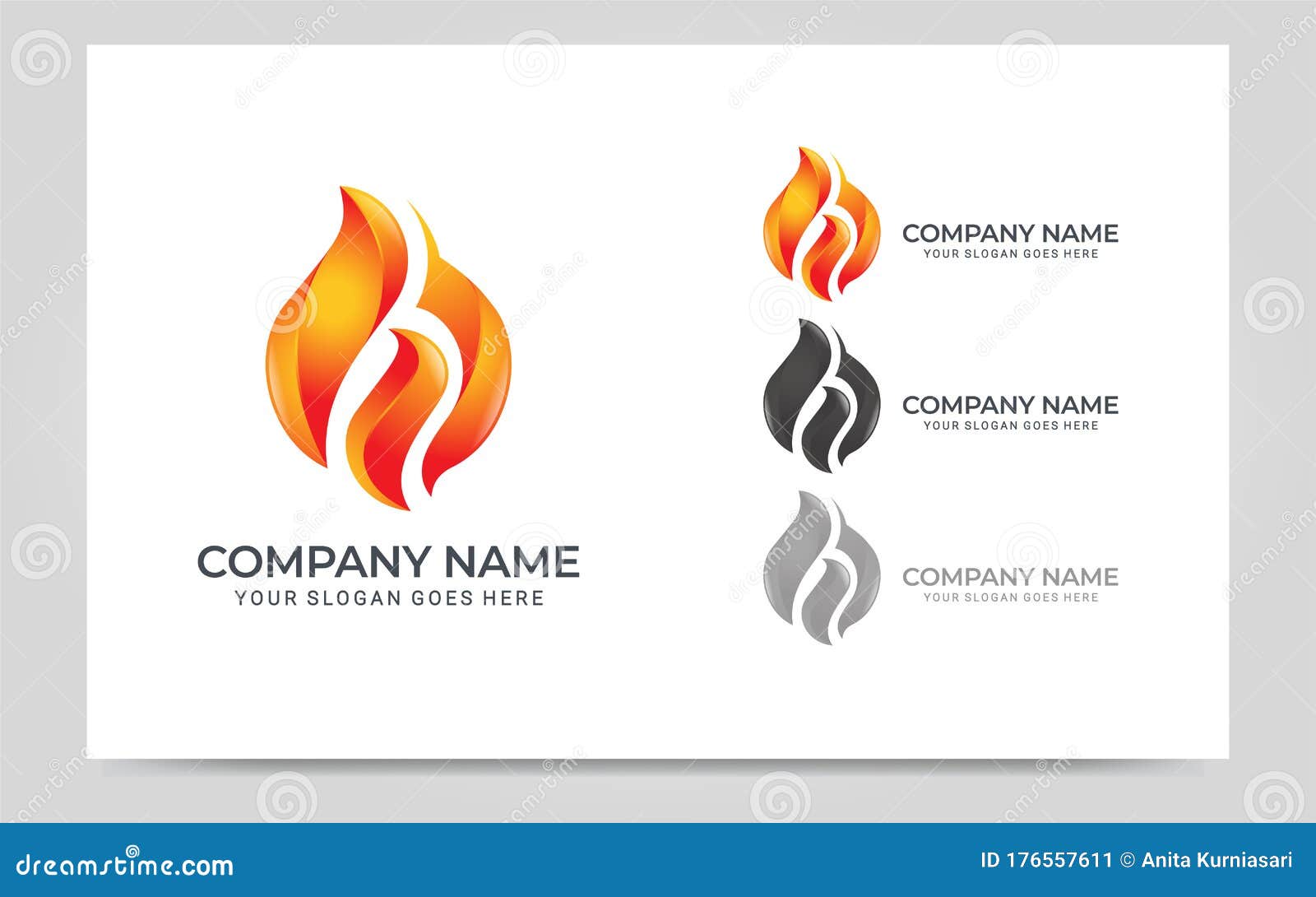 Modern Fire Logo Design Vector Illustration Stock Vector - Illustration ...