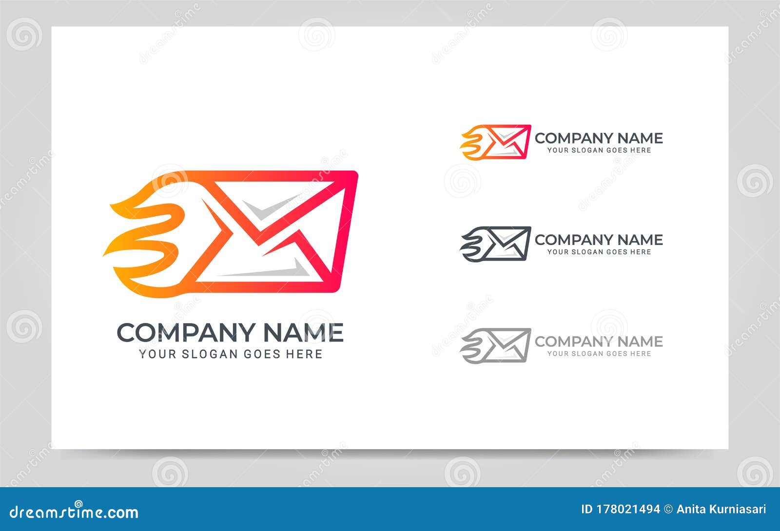 Modern Fire Mail Logo Design. Editable Logo Design. Vector Graphic ...