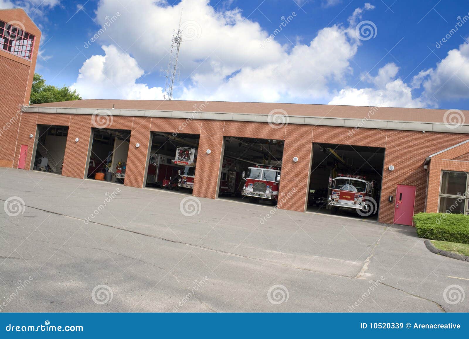Modern Fire Station stock image. Image of station, door - 10520339