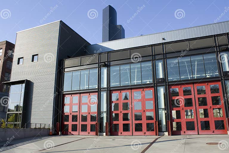 Modern fire station stock photo. Image of glass, station - 27225828