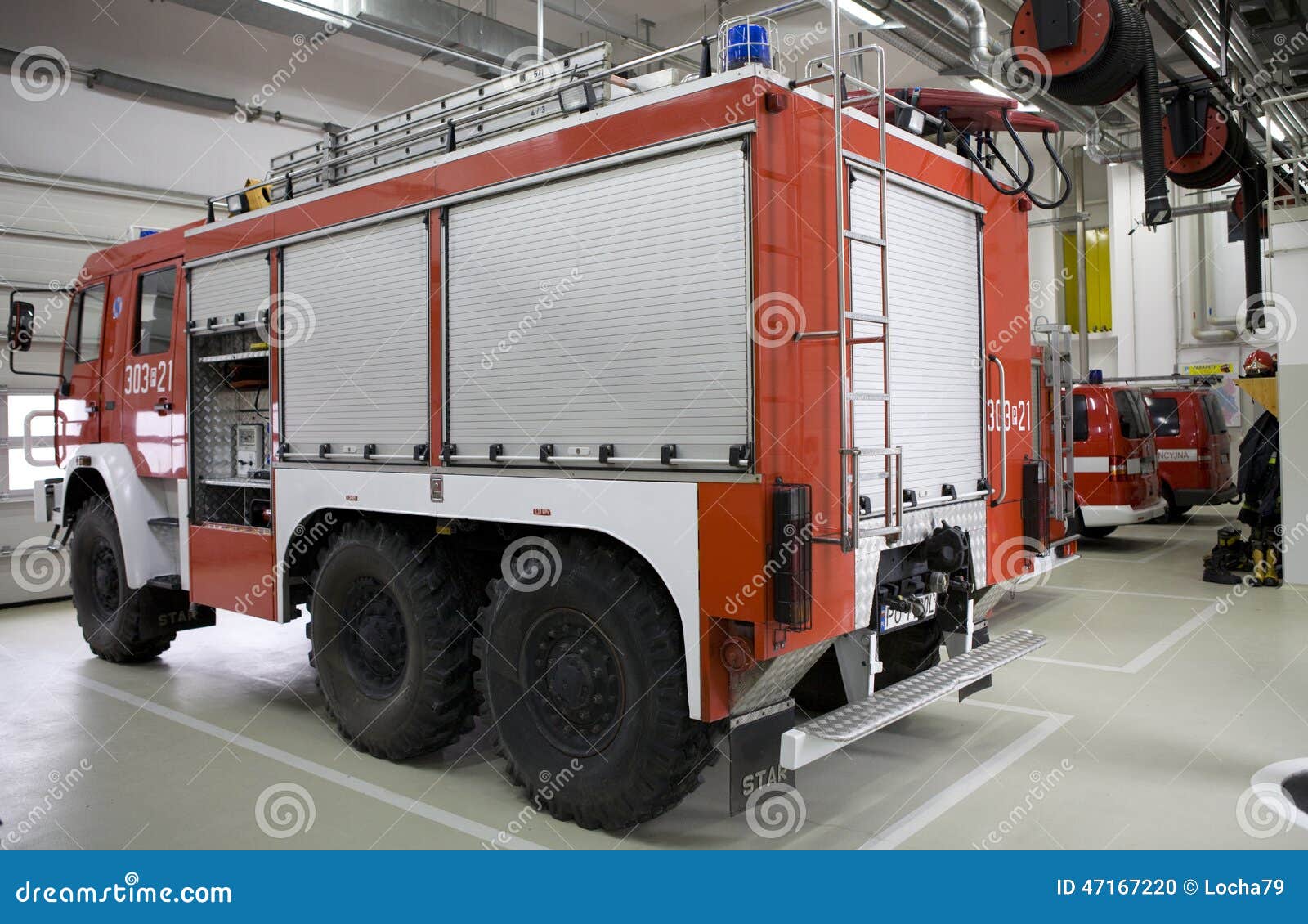 Modern Fire Truck. Fire Truck With Articulated Turntable Ladder ...