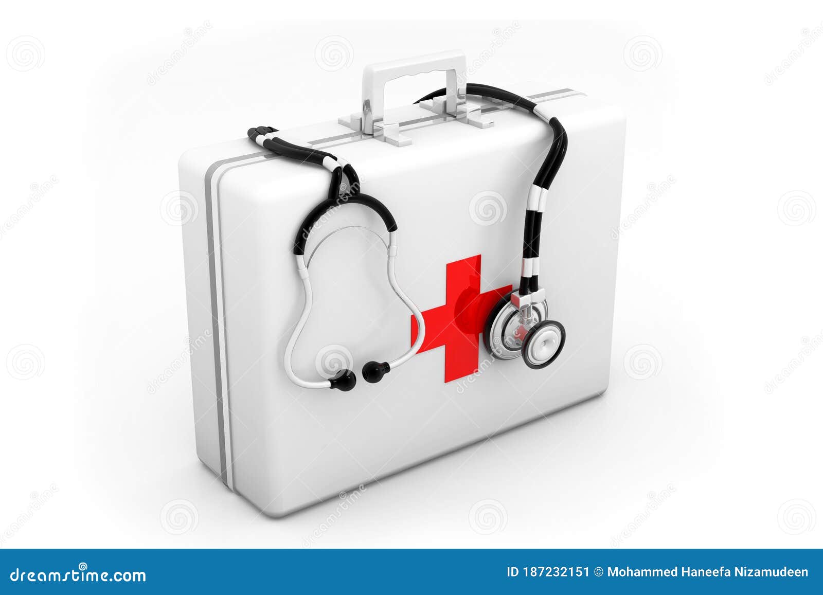 Modern First aid kit stock illustration. Illustration of help - 187232151