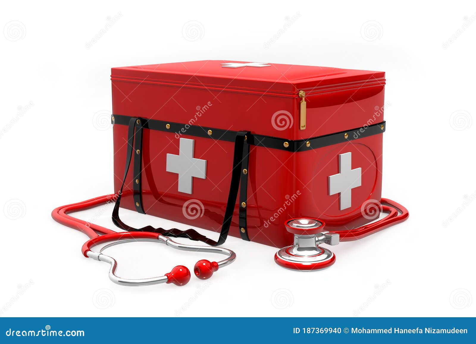 Modern First aid kit stock illustration. Illustration of isolated ...