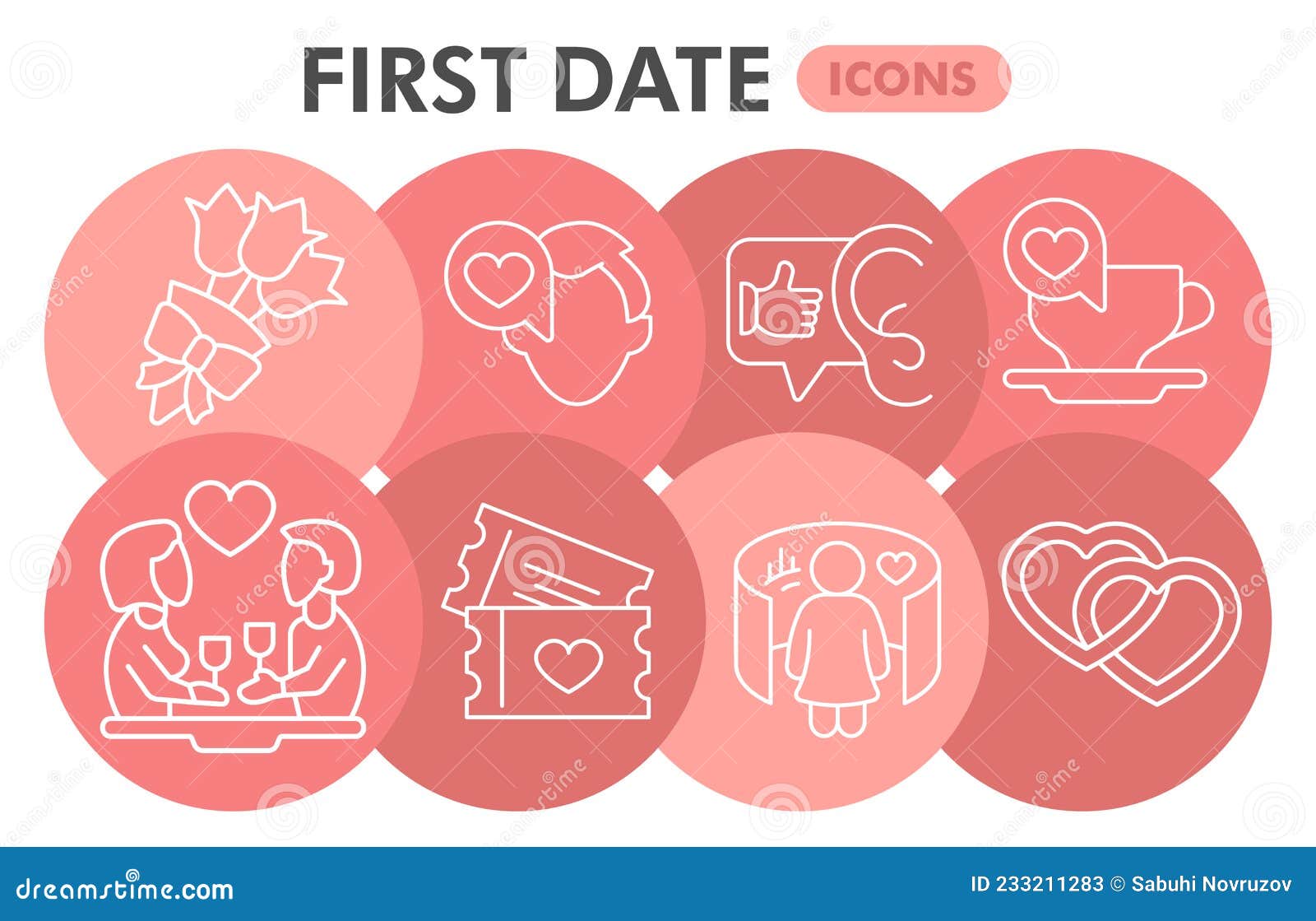 Modern First Date Infographic Design Template. Love and Dating ...