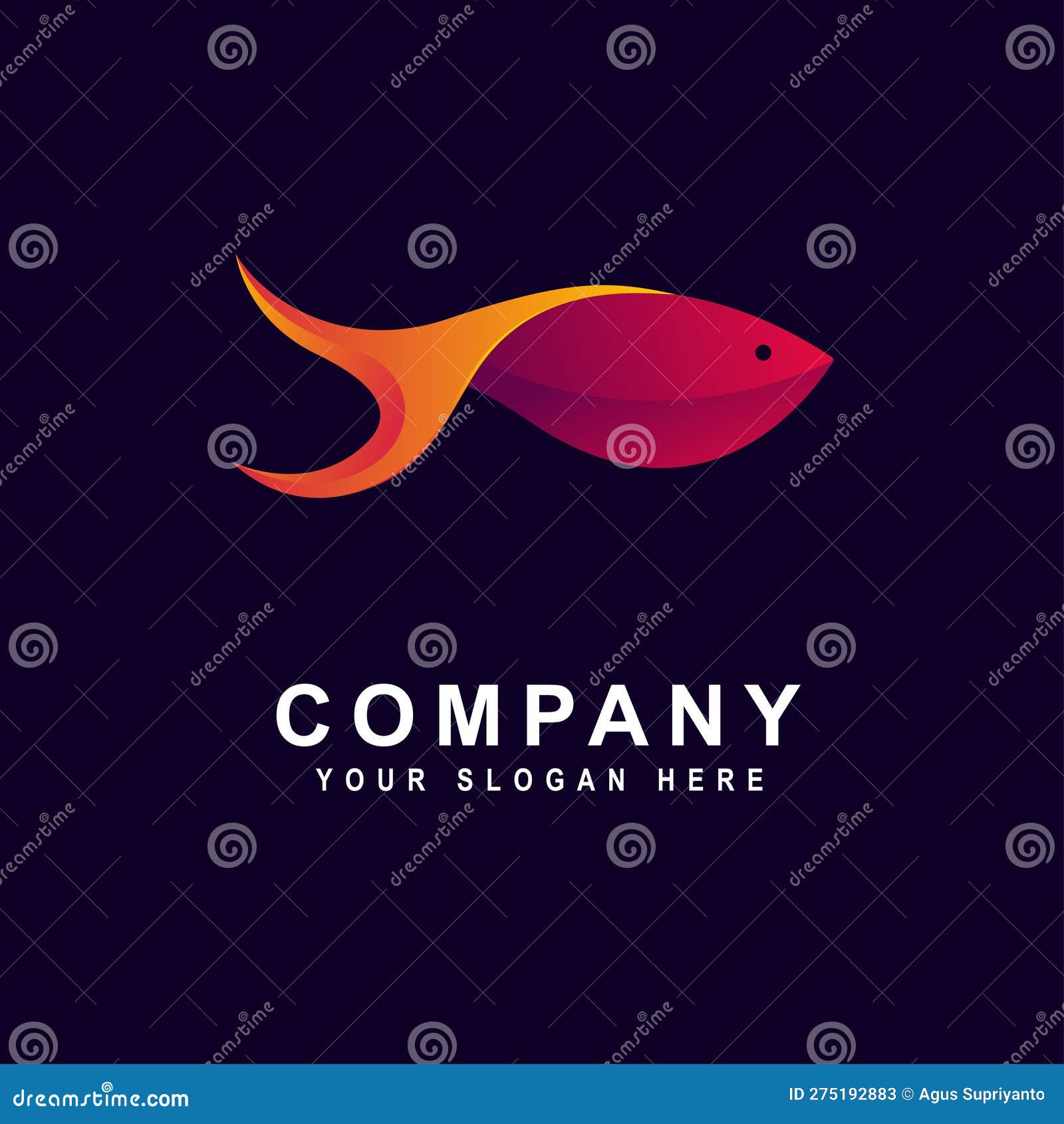 Modern Fish Gradient Logo. Fish Logo Design Template Stock Illustration ...