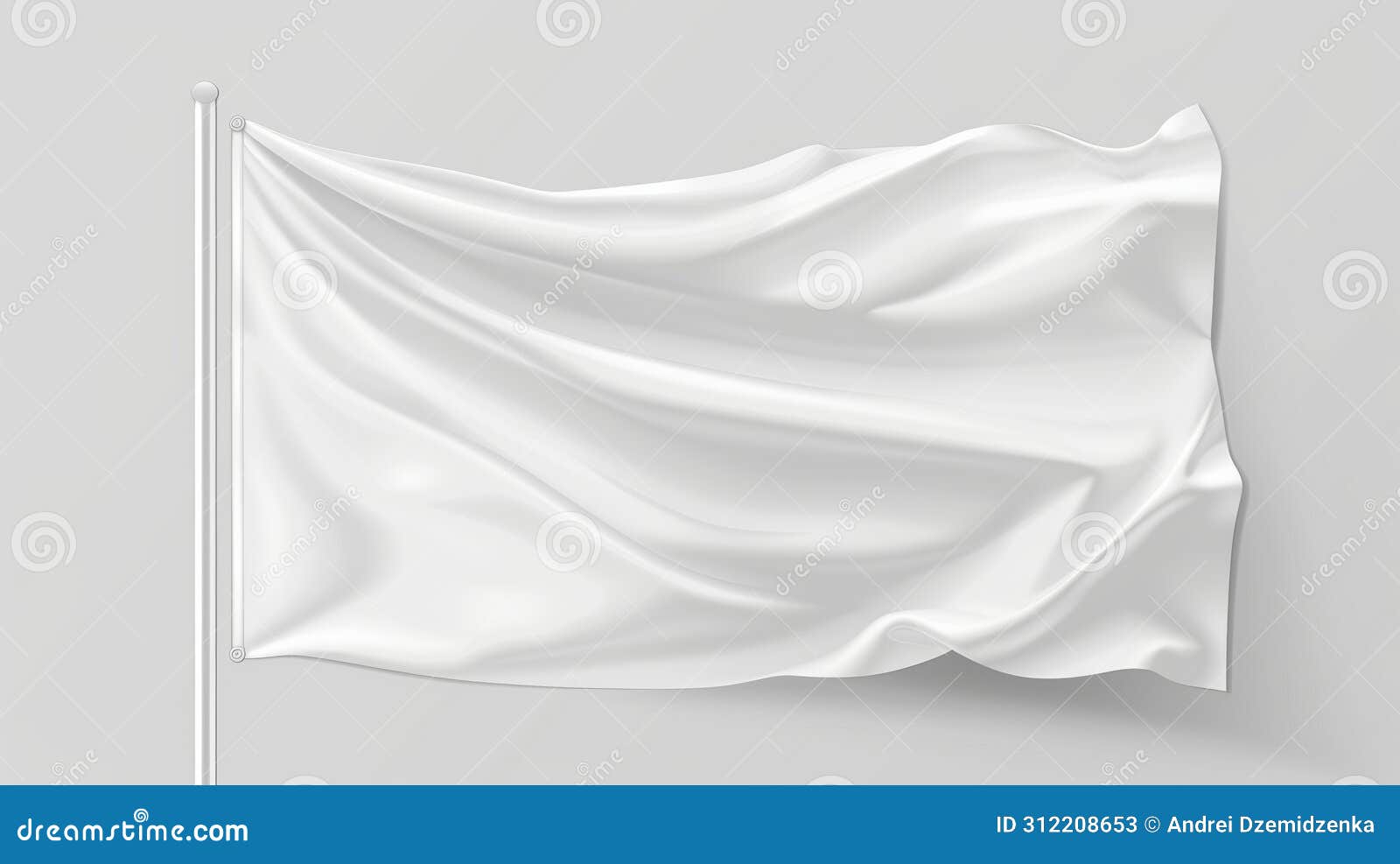 A Modern Flag Mockup with a Clean Horizontal Waving Flag Isolated on a ...
