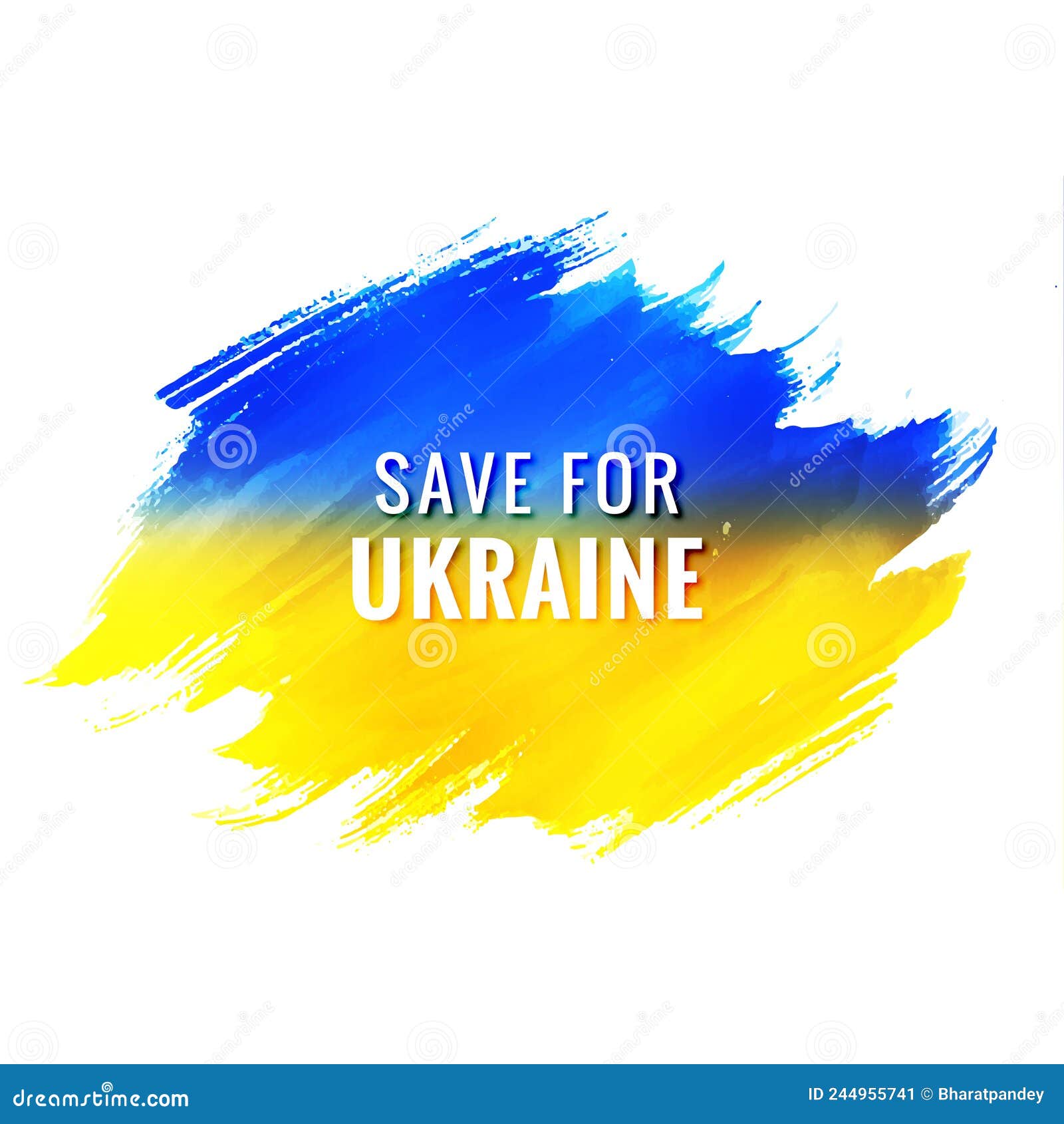 Modern Flag Theme Save for Ukraine with Brush Stroke Design Stock ...