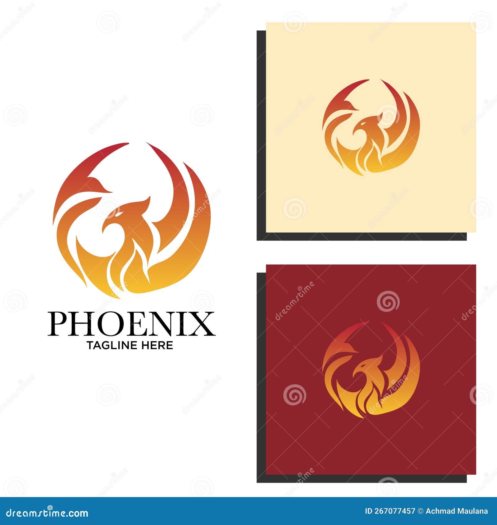 Modern Flaming Phoenix Logo Template Vector Illustration Stock Vector ...