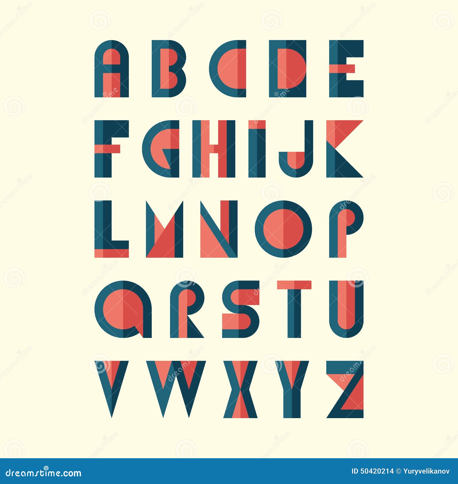 Modern flat alphabet. stock vector. Illustration of reading - 50420214